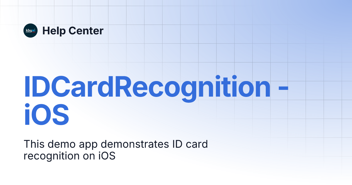 IDCardRecognition - iOS | Help Center